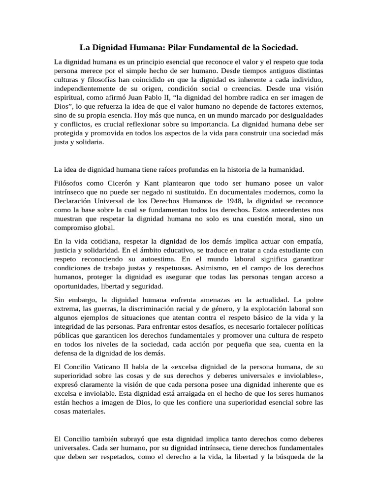 Dignidad Humana | PDF | Dignidad | Derechos humanos