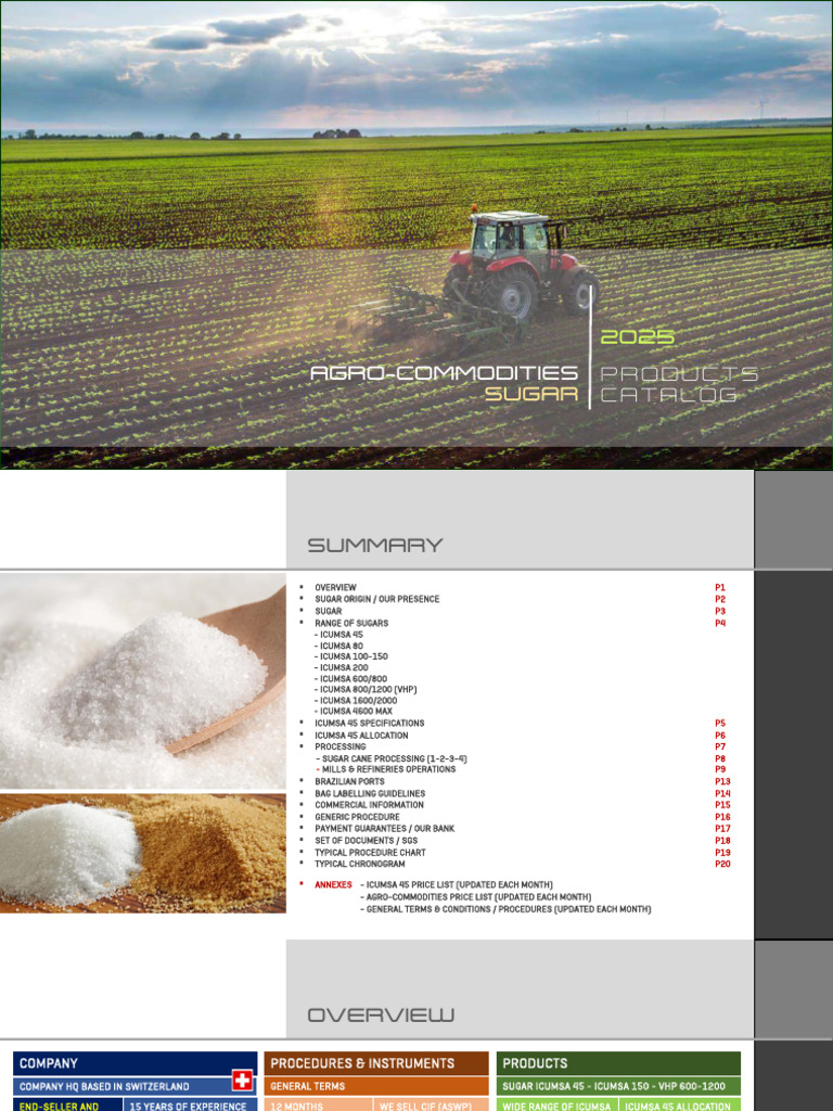 2025 - Sugar Commodities Catalog | PDF | Sugar | Diet & Nutrition