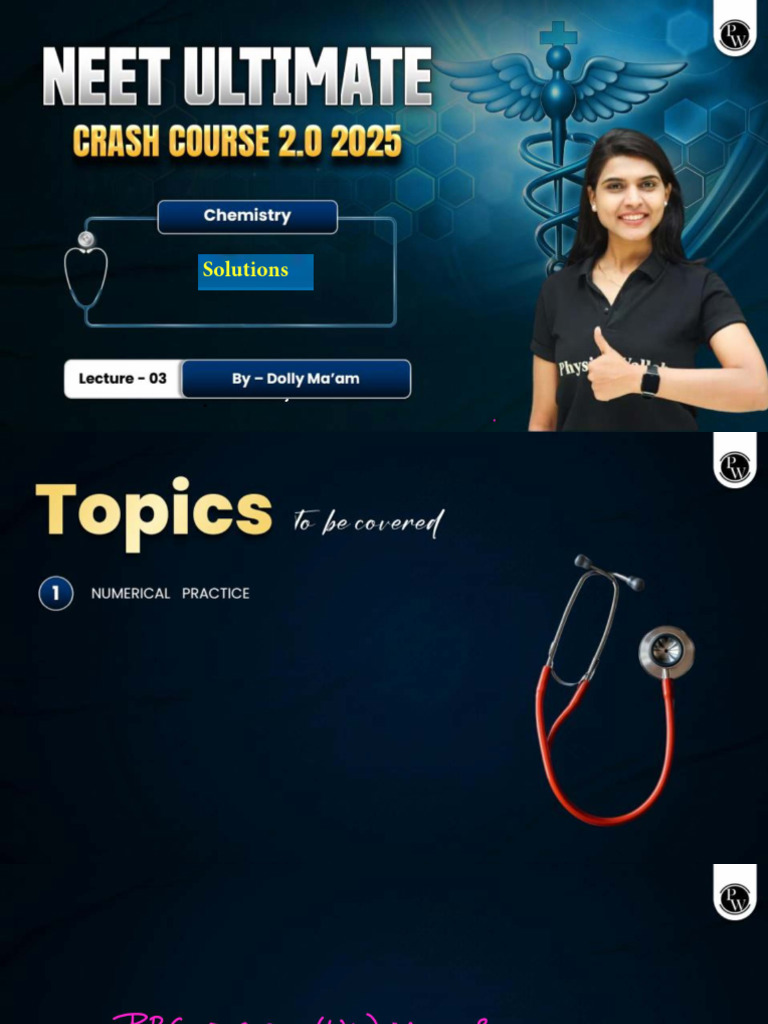 Solutions 03 Class Notes NEET Ultimate Crash Course 2.0 | PDF