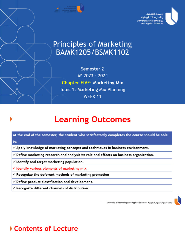 Marketing Updated Chapter 5 Marketing Mix P1 Product Mix 1 Pdf