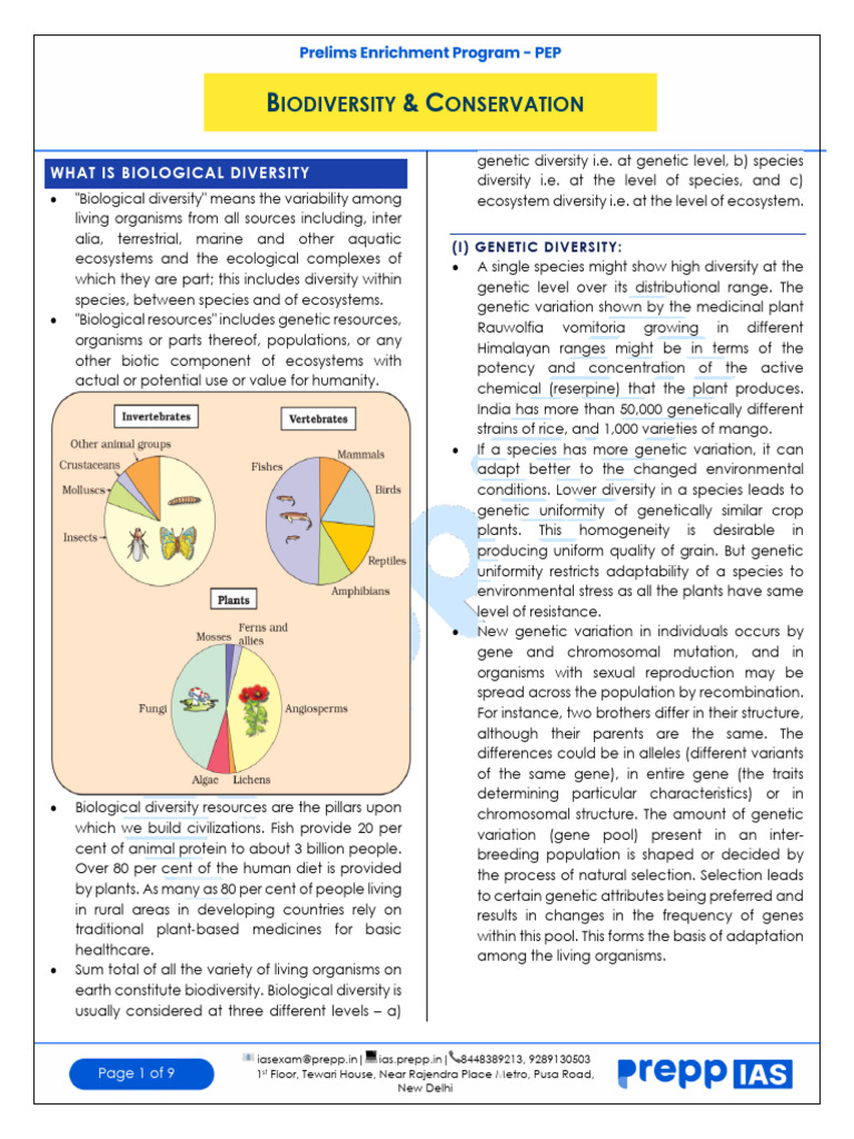 Environment 10 Notes | PDF | Biodiversity | Conservation Biology