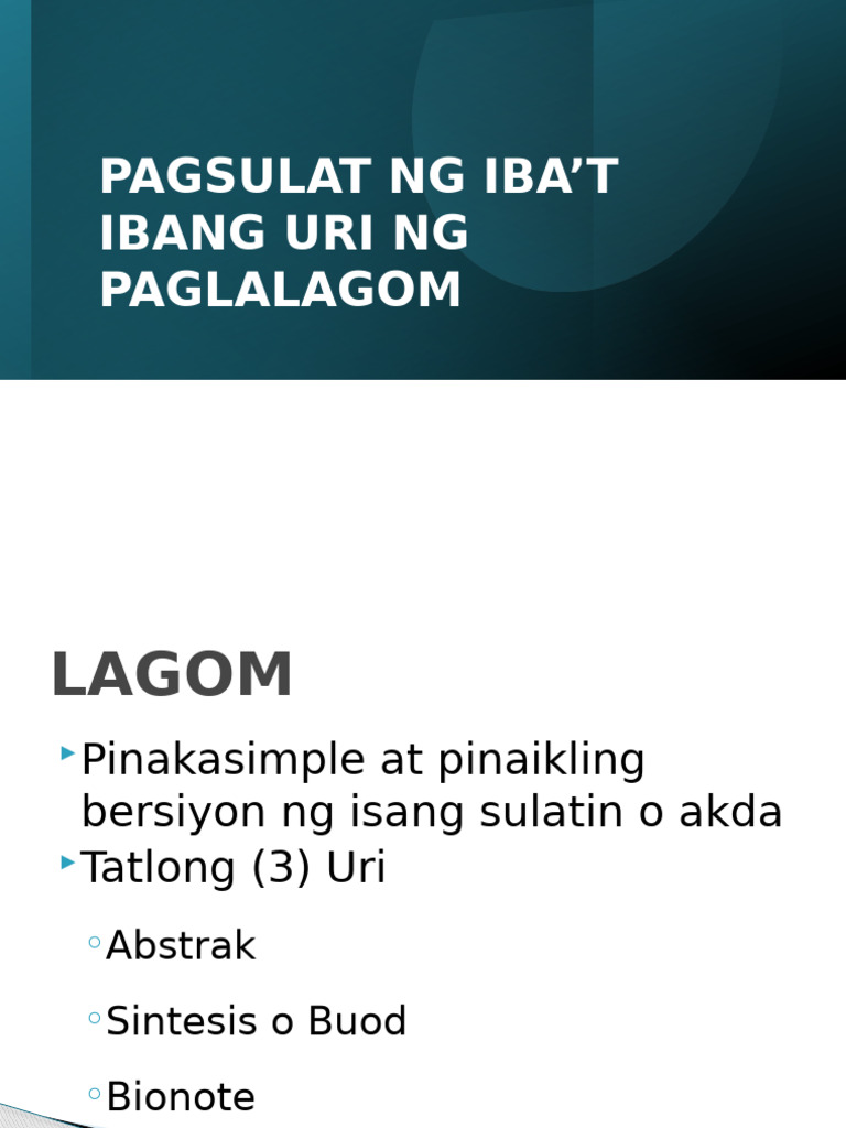 Lagom Abstrak | PDF
