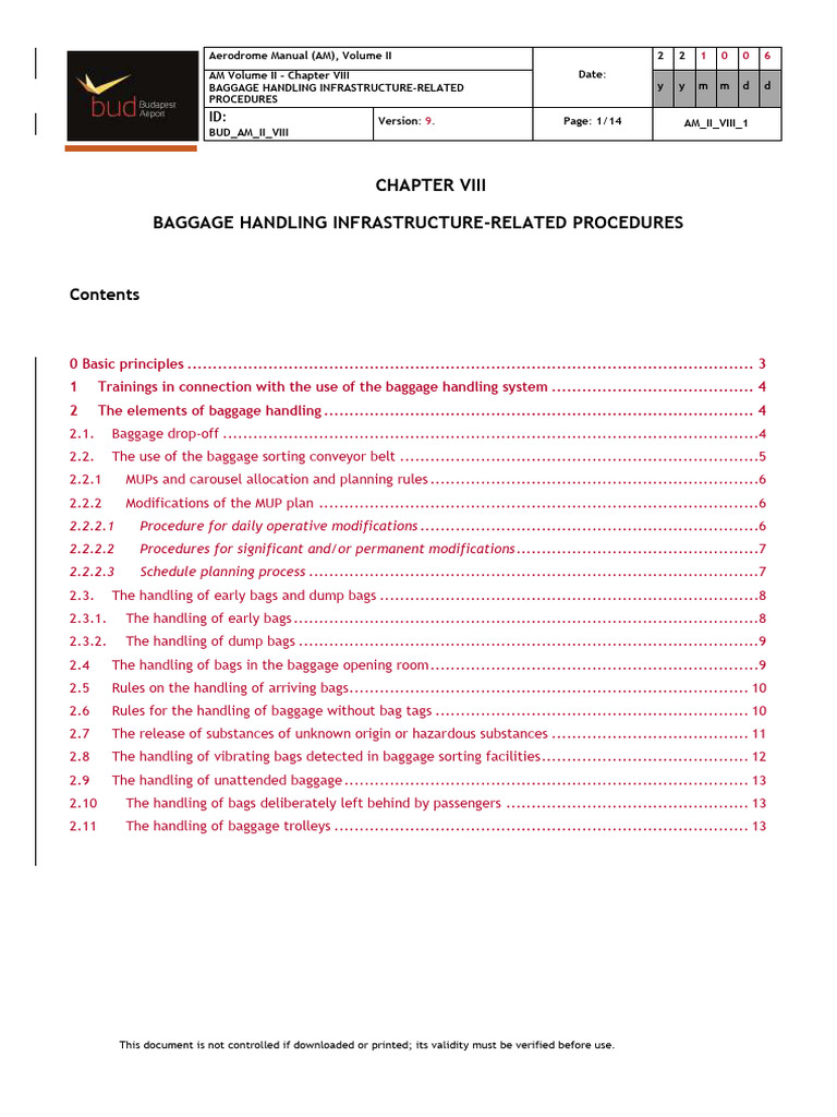 Baggage Handling Weights Procedures | PDF | Dangerous Goods | Airport
