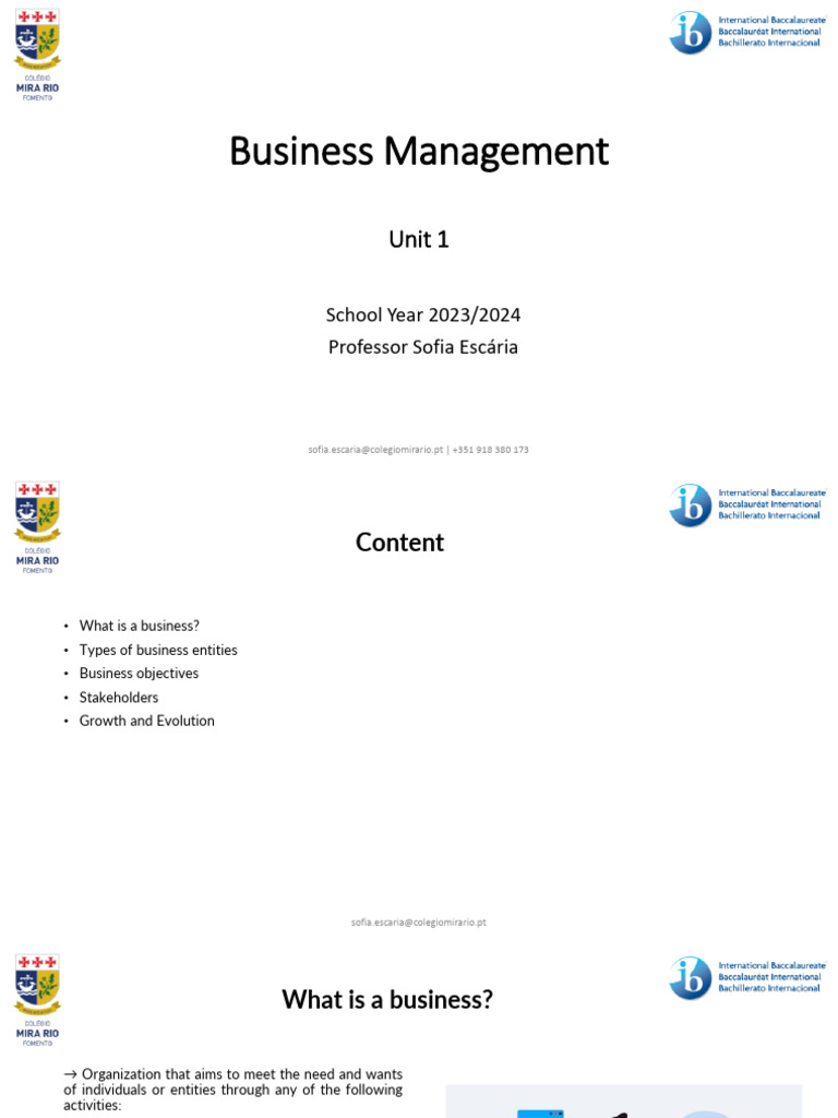 IBDP - Unit 1 Business Management | PDF | Dividend | Cooperative