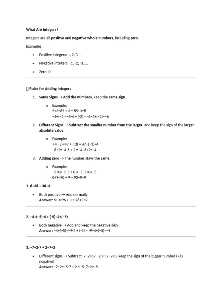 What Are Integers | PDF