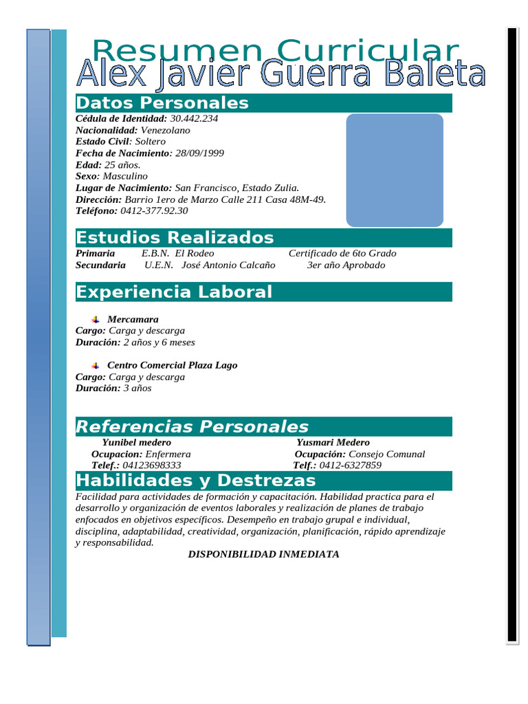 Curriculo Alex Guerra Baleta | PDF