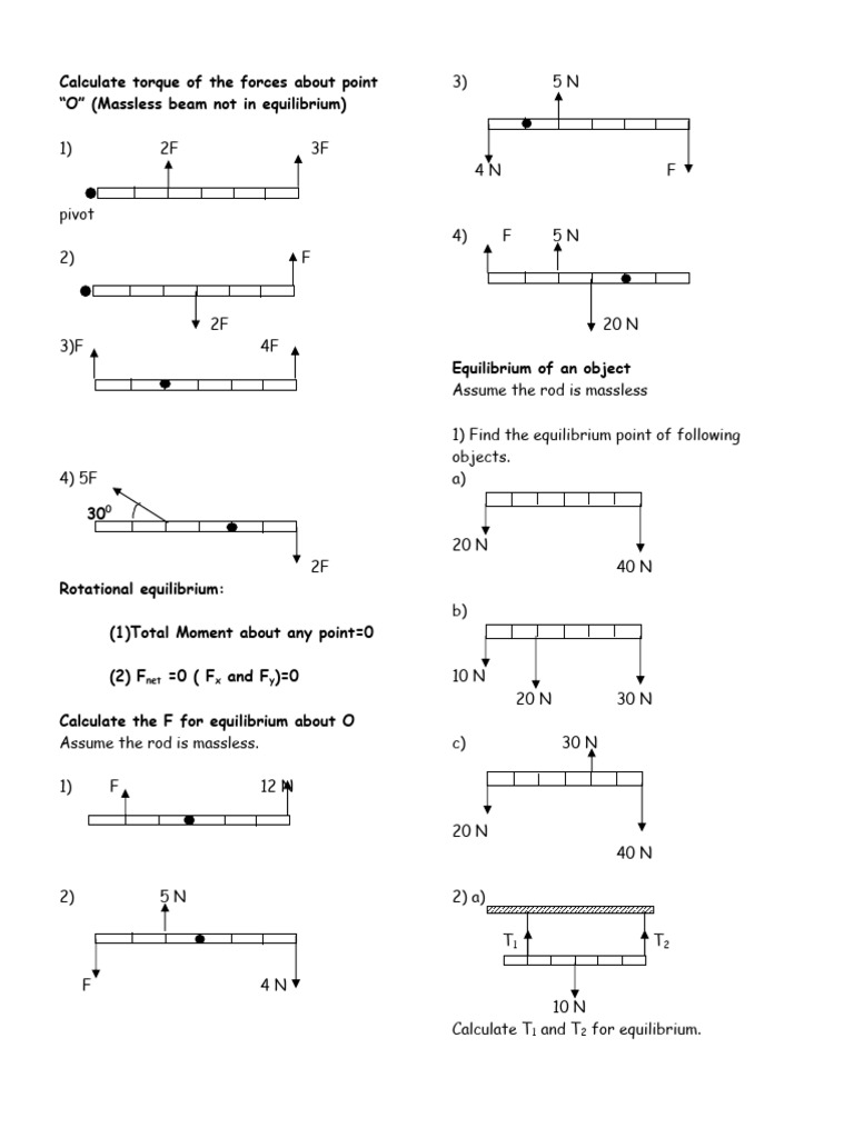 Torque and Equilibrium WS 16-17 | PDF | Torque | Tension (Physics)