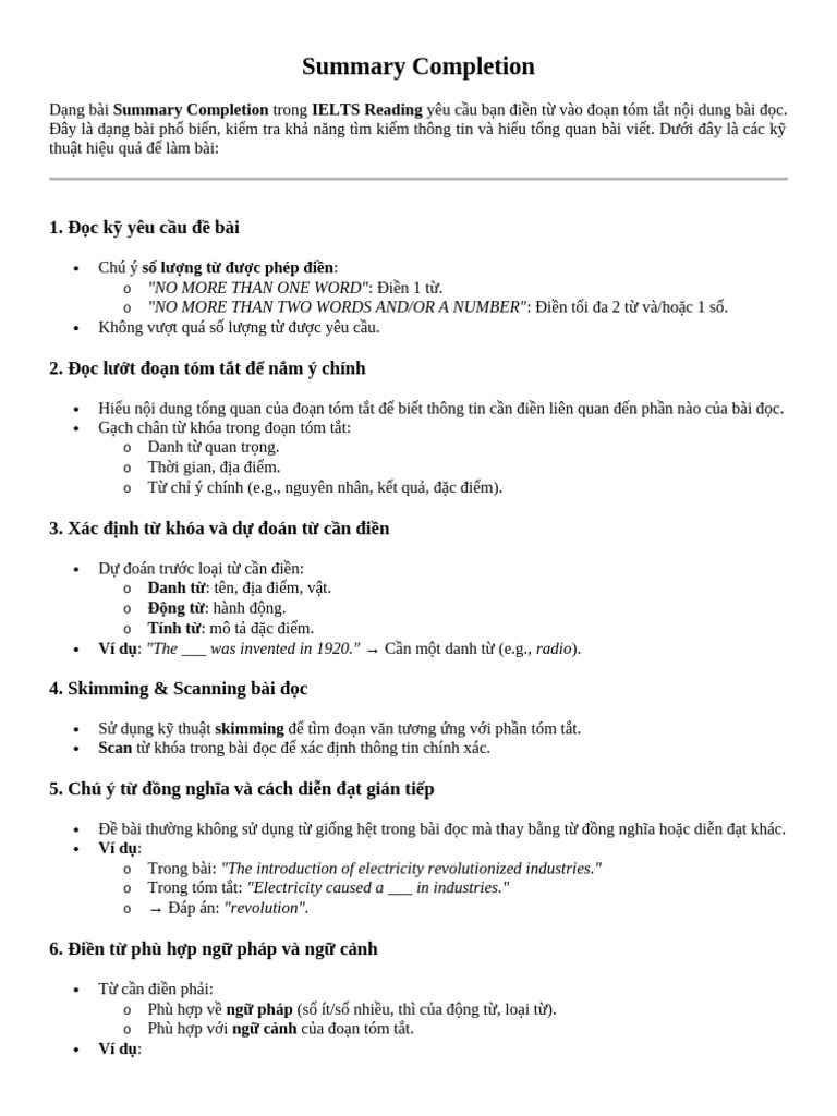 Summary Completion | PDF