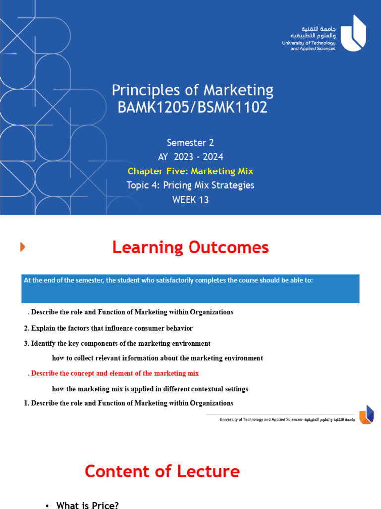 Marketing Updated CHAPTER 5-Marketing Mix -P2 Pricing Mix (1) 1 | PDF | Pricing | Marketing