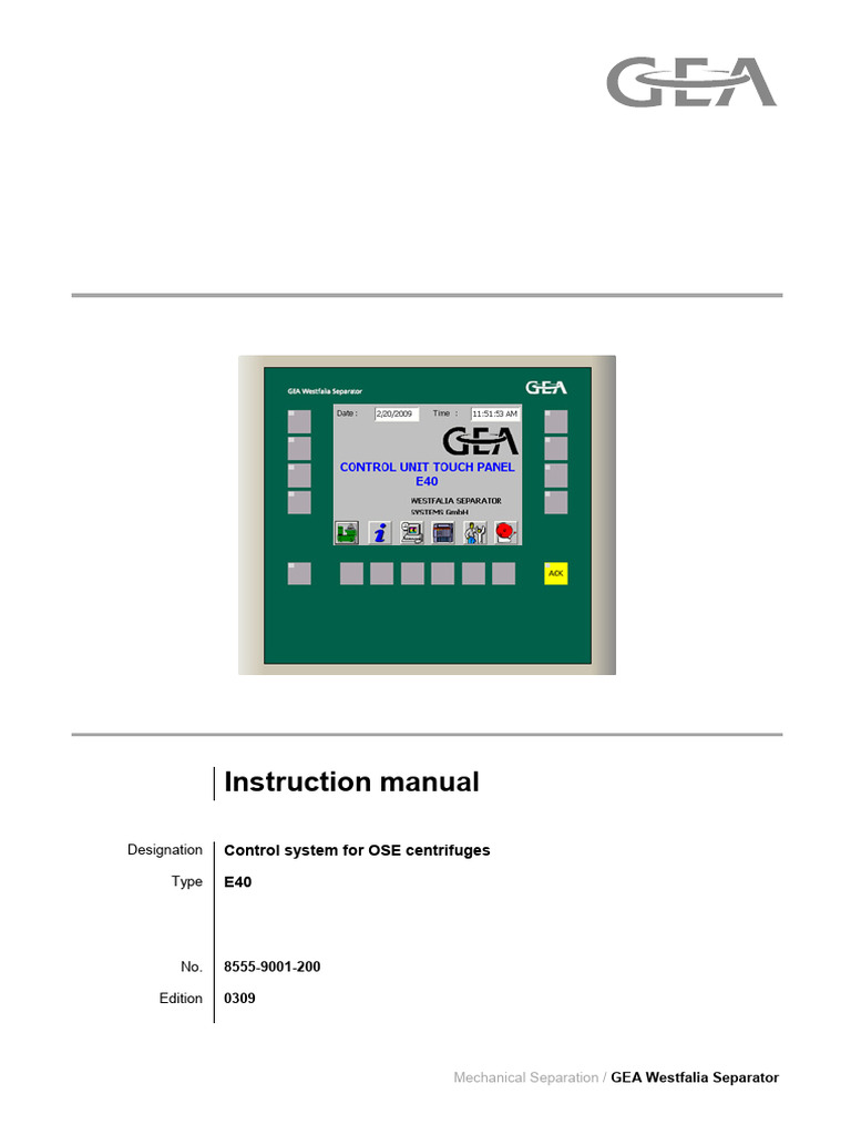 4.1 Instruction Manual For Control System For OSE Separator | PDF ...