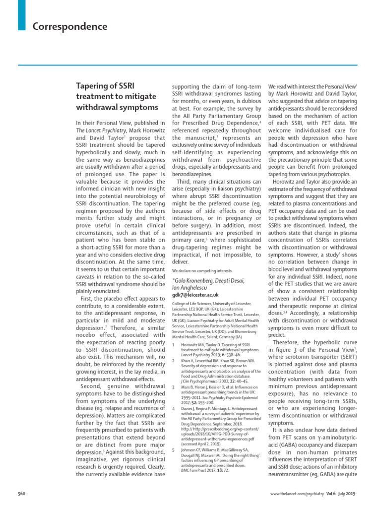 Tapering-of-SSRI-treatment-to-mitigate-withdrawal-_16 | PDF | Selective ...
