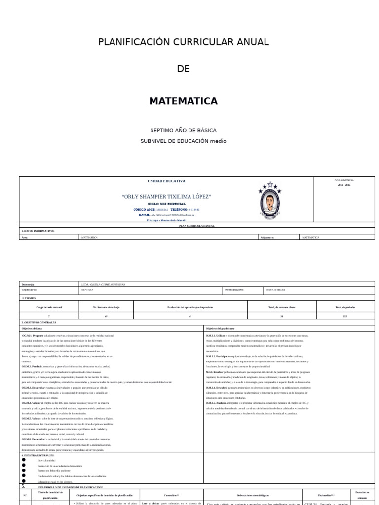 2. Pca 7mo Matematica | PDF | Datos | Estadísticas