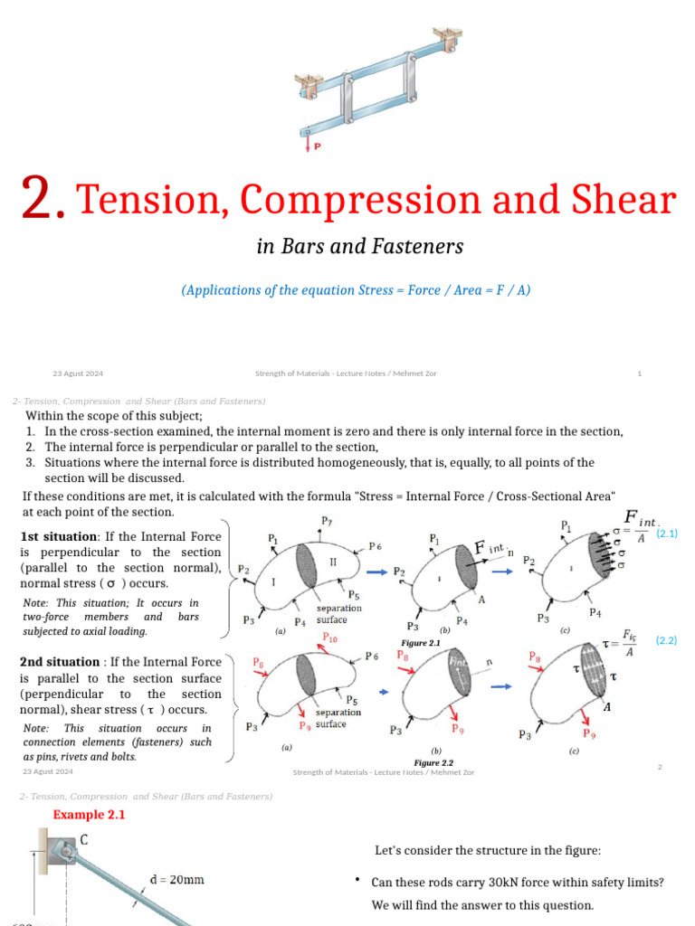 Chapter 2-Tension, Compression and Shear | PDF | Strength Of Materials ...