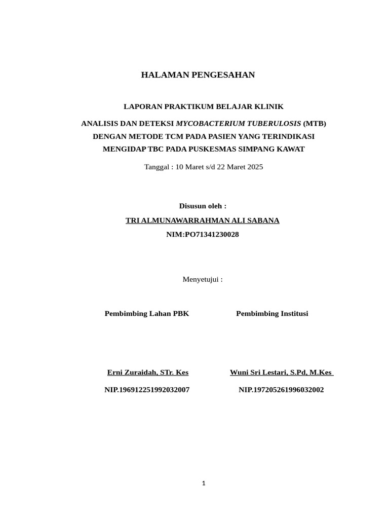 PBK Studi Kasus Tuberkulosis | PDF