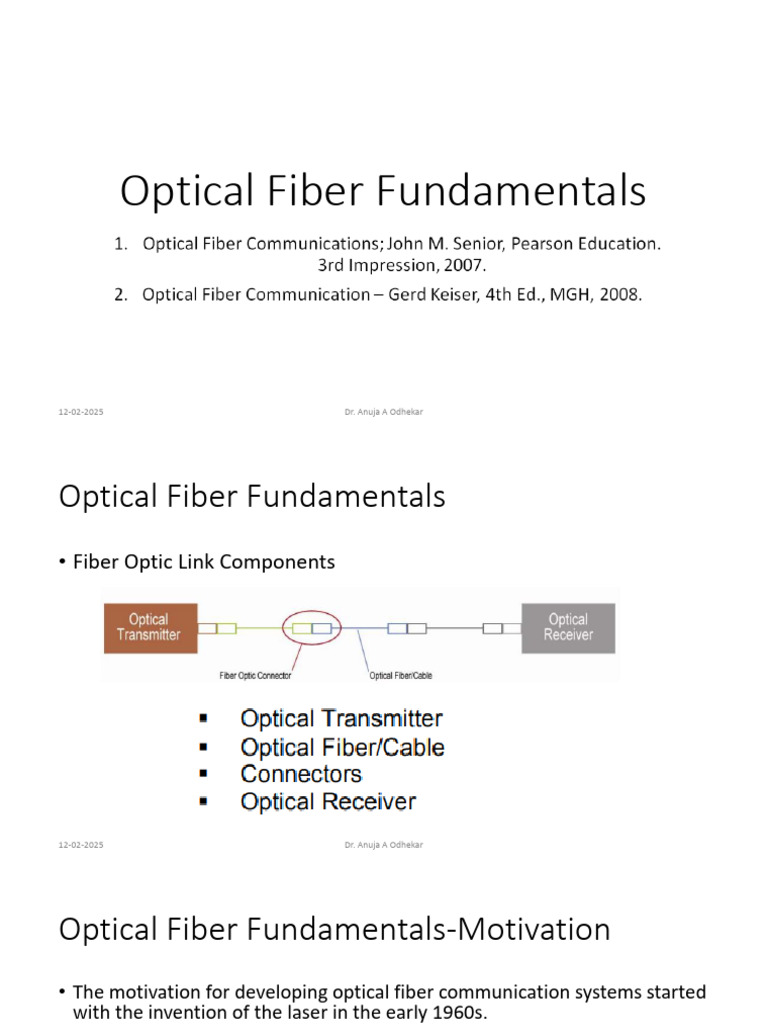 Module1-Optical Fiber Fundamentals | PDF | Optical Fiber | Dispersion (Optics)
