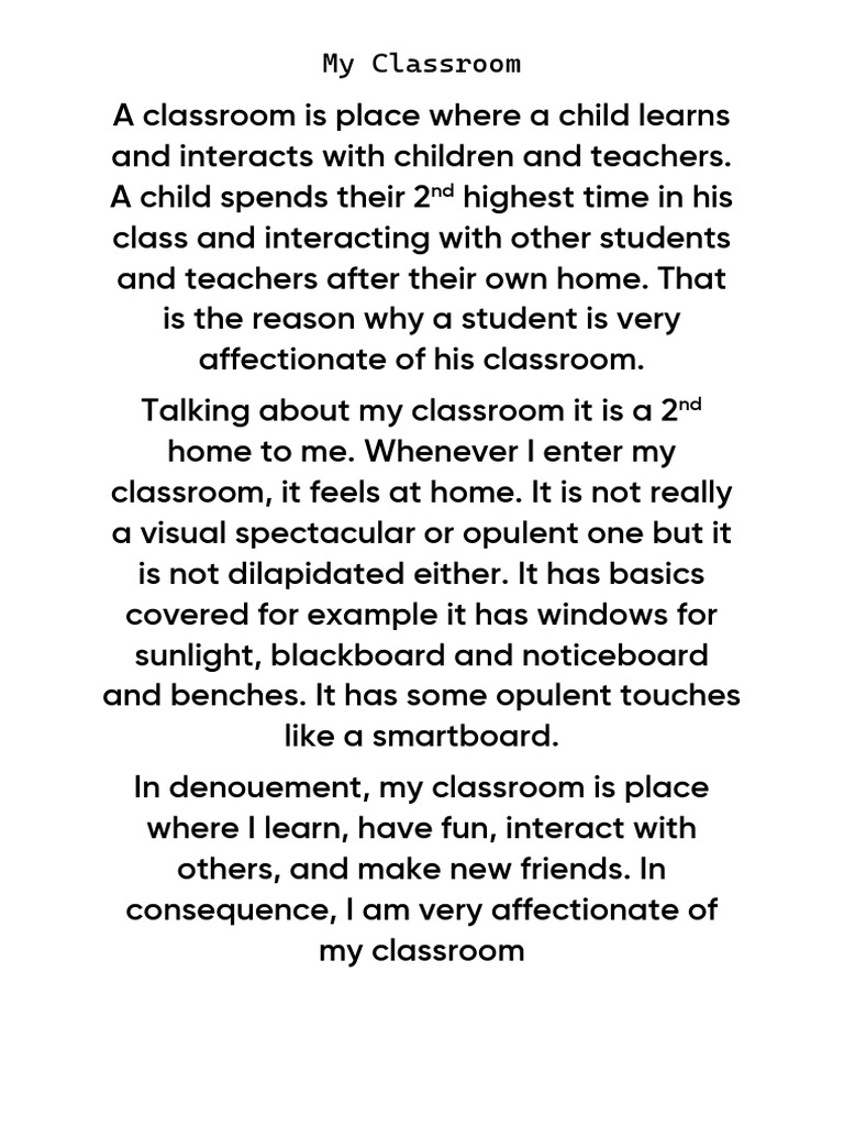 My Classroom[1] | PDF