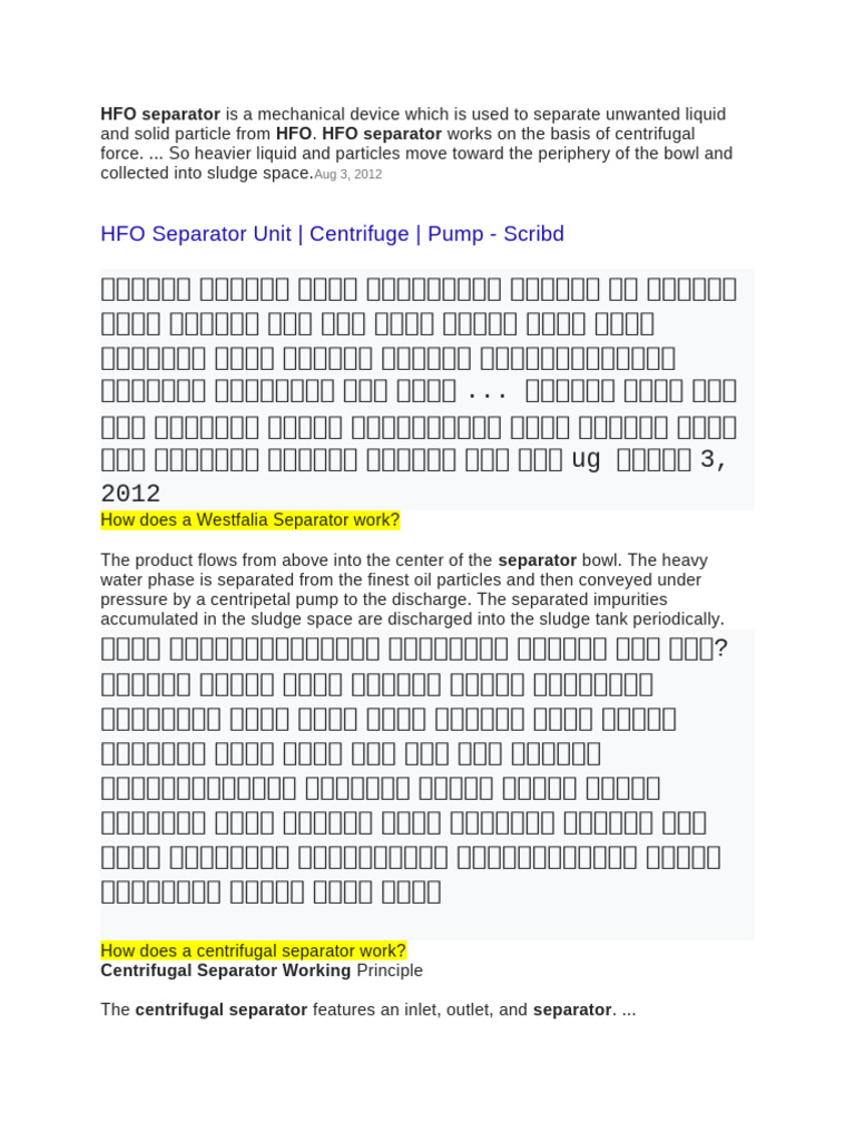 HFO Seperato | PDF