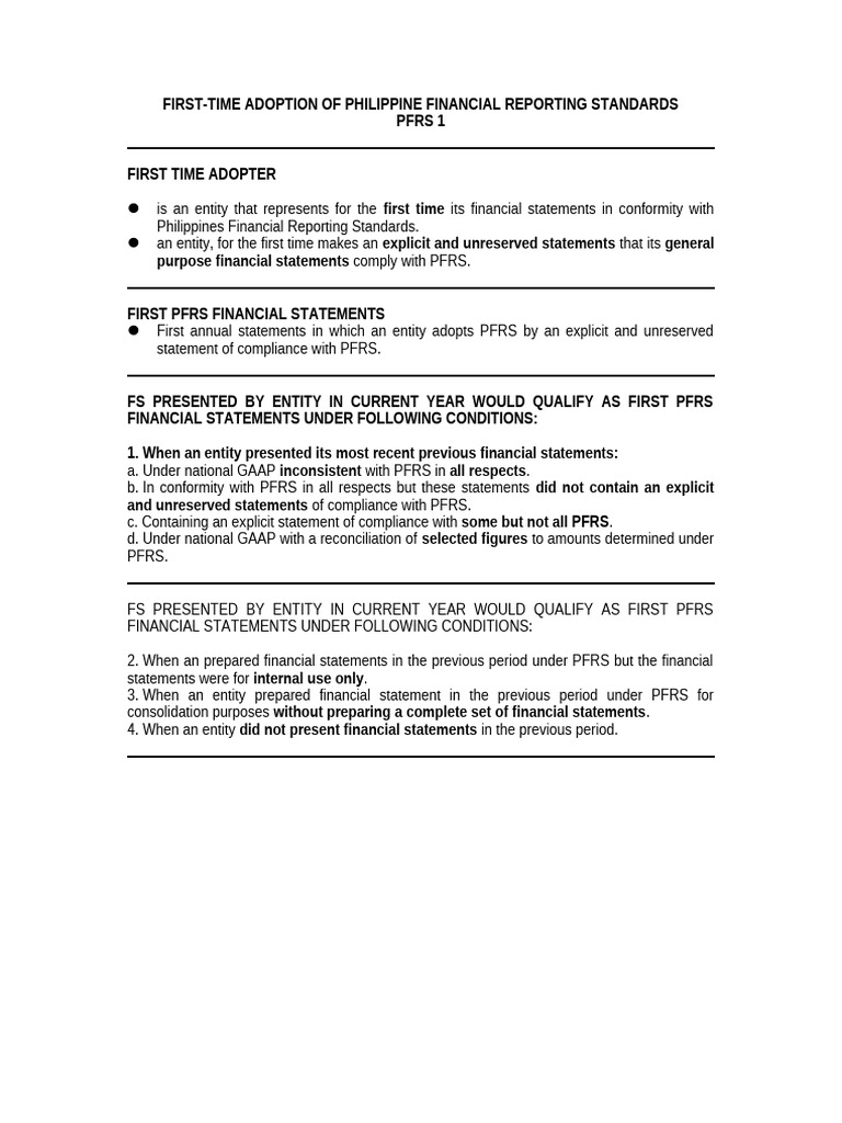 PFRS-1 | PDF