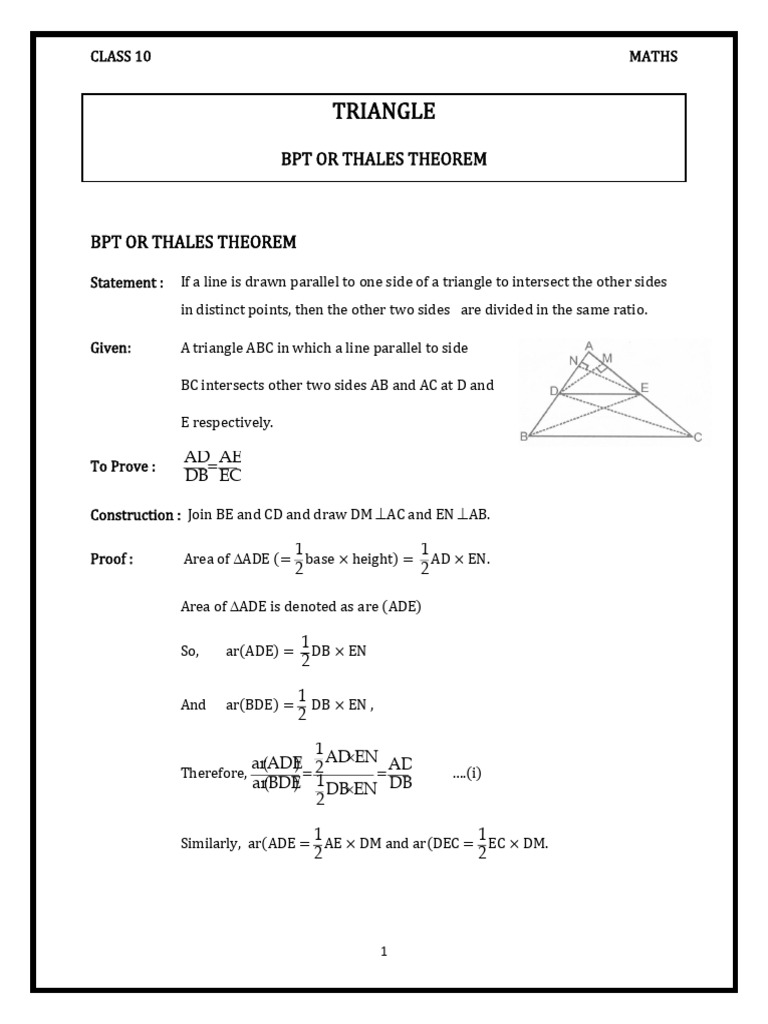 10math6-bpt-thales-theorem | PDF | Theorem | Euclid