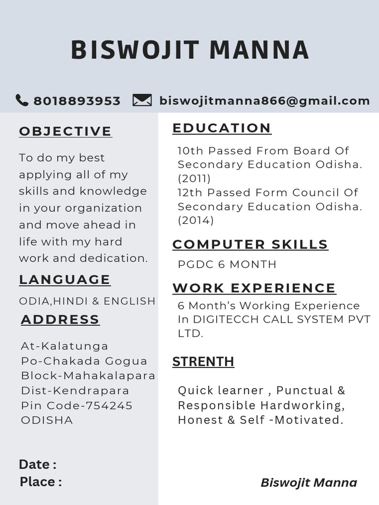 White Simple Student CV Resume | PDF