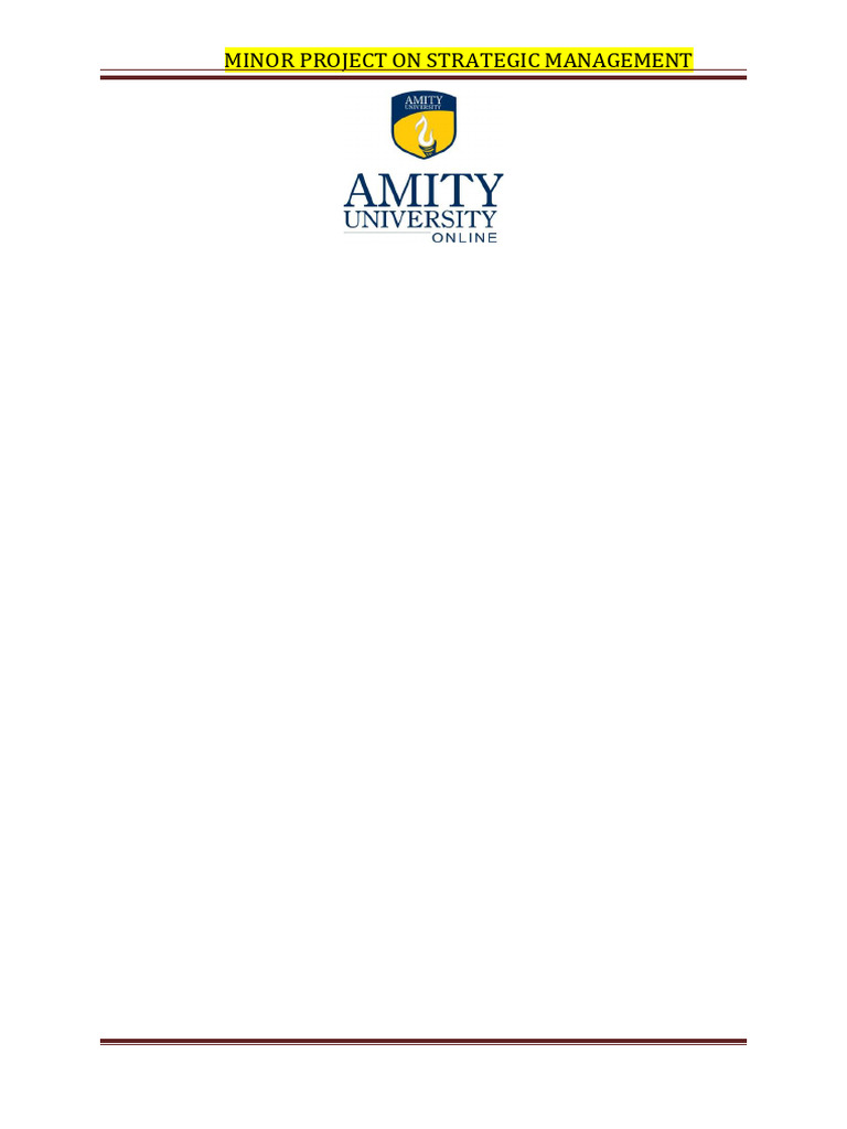 Project On Strategic Management | PDF | Strategic Management | Goal