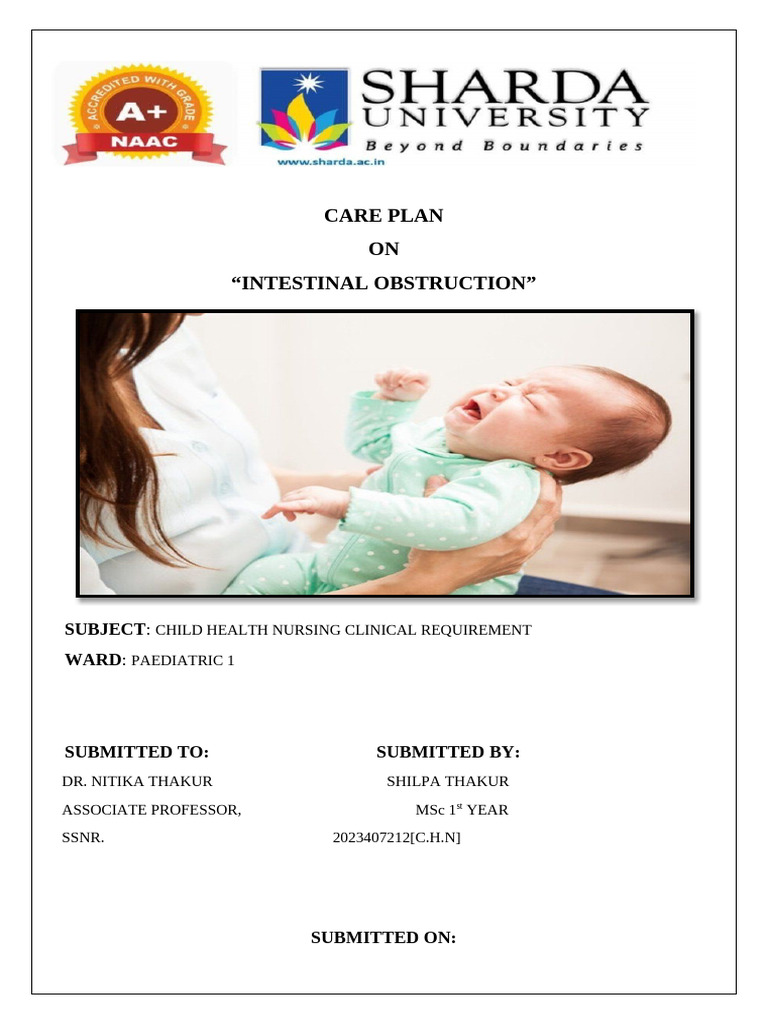 Care Plan for Pediatric Intestinal Obstruction | PDF | Medical ...