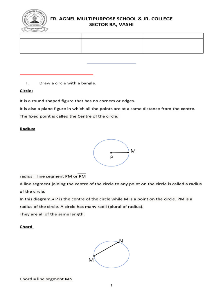 C.W-H.W Chapter 1 Geometrical Figures Module3 STD IV | PDF | Circle ...