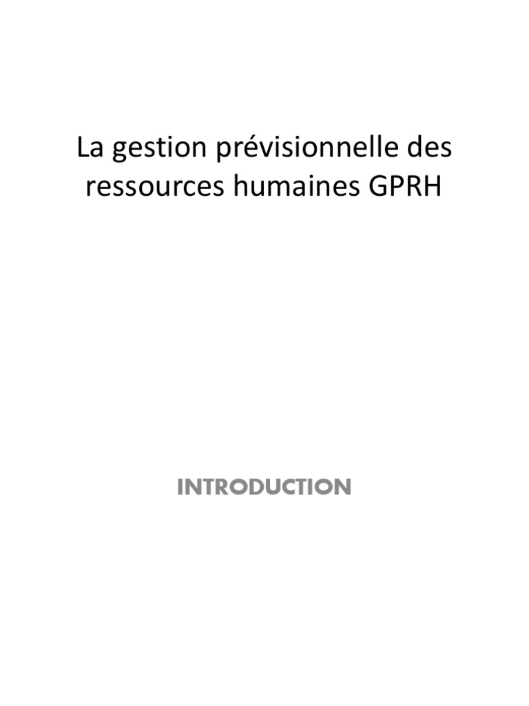 GPRH | PDF | Ressources humaines | Business