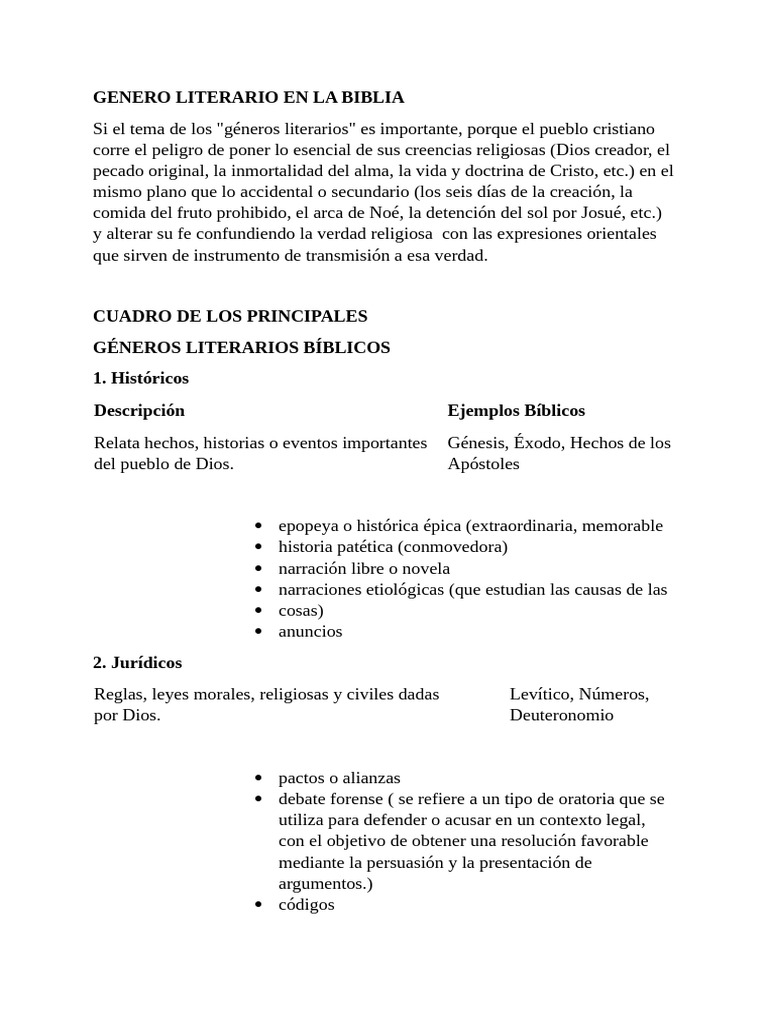 Genero Literario en La Biblia | PDF | Biblia | Libro de proverbios