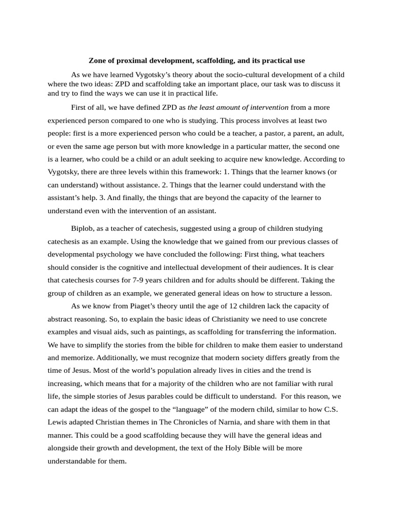 Zone of Proximal Development | PDF | Liberal Arts Education ...
