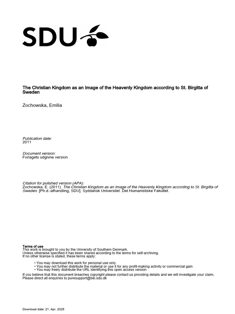 The Christian Kingdom As An Image of The Heavenly Kingdom According To ...