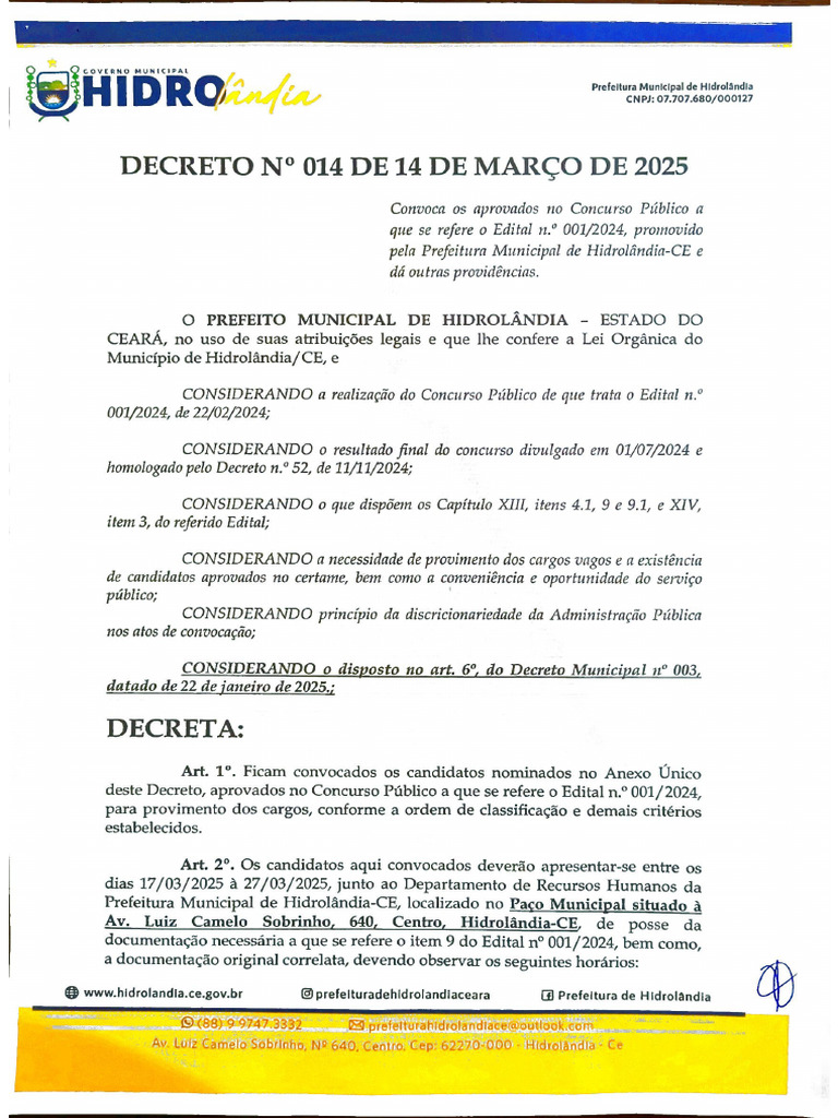 Decreto 014 2025 0000001 | PDF