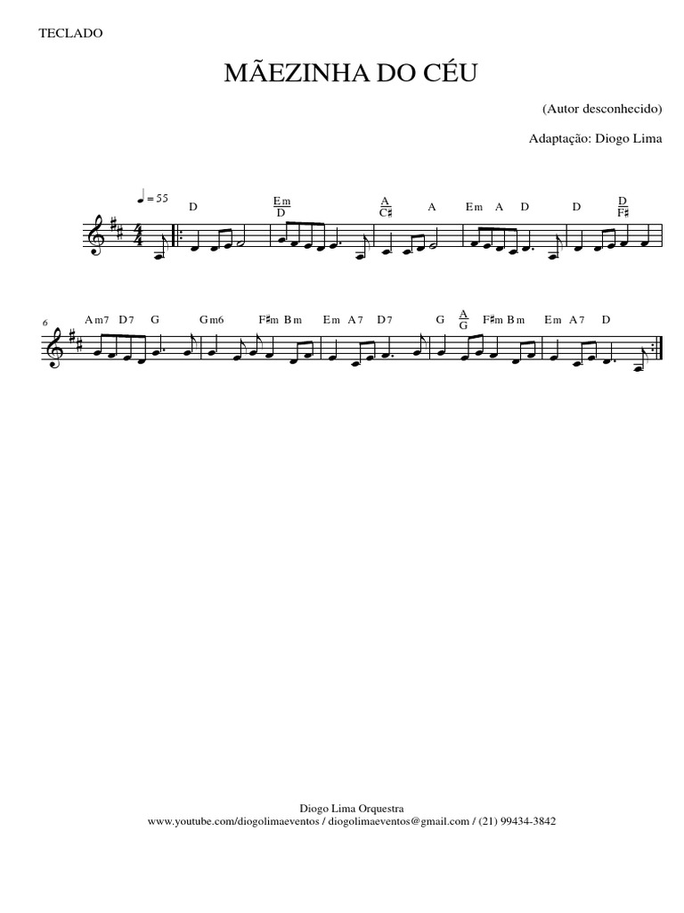 Mãezinha Do Céu - Teclado | PDF
