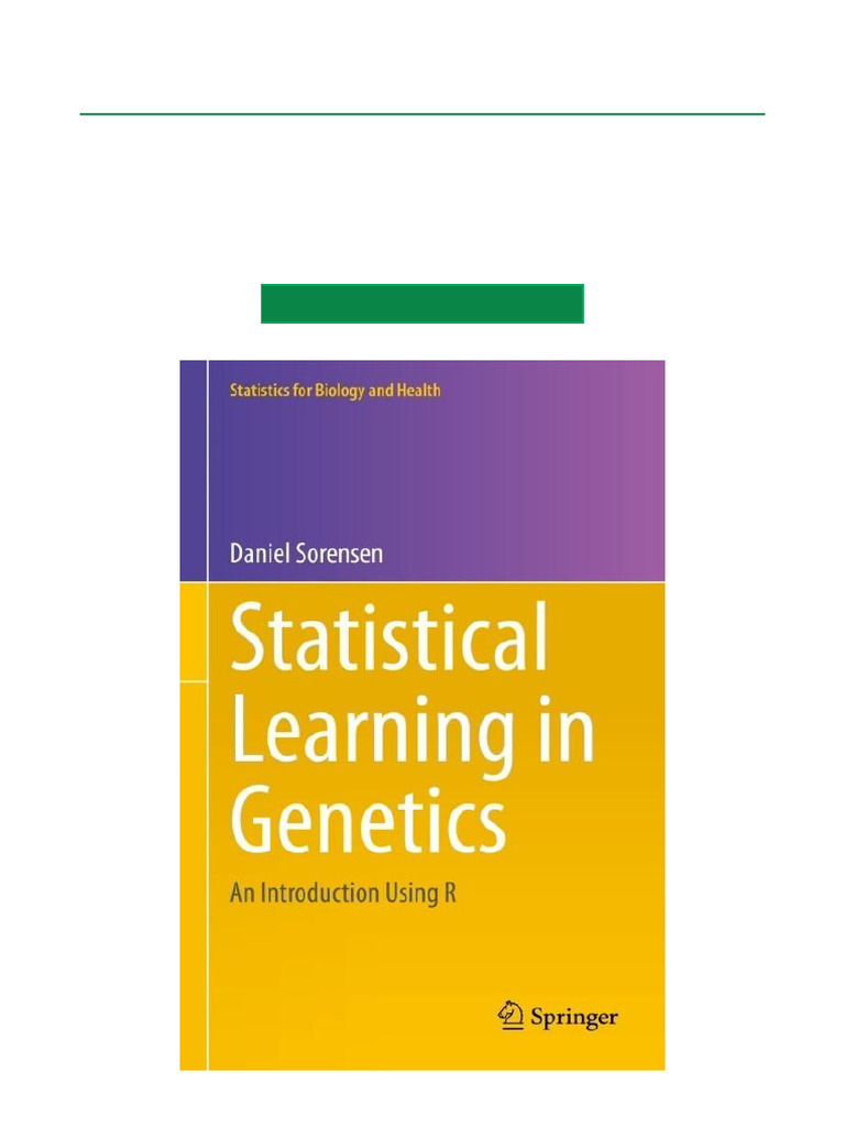 Statistical Learning In Genetics An Introduction Using R Complete Pdf
