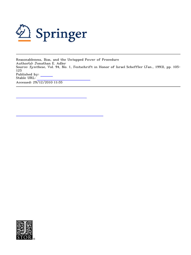 Reasonableness, Bias, and The Untapped Power of Procedure | PDF ...