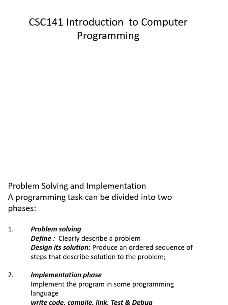 Introduction To Computer Programming | PDF | Computer Programming | Input/Output