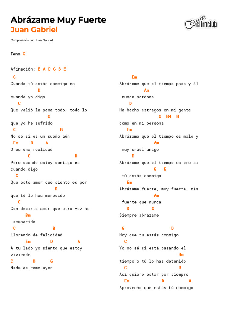 Juan Gabriel - Abrázame Muy Fuerte | PDF