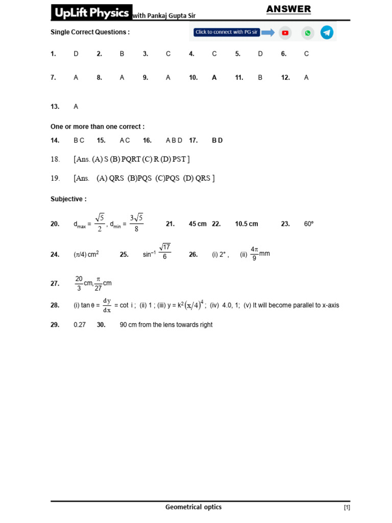 Geometrical Optics A | PDF