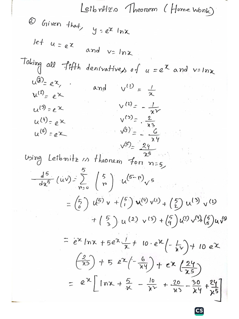 Leibnitz's Theorem (HW) | PDF