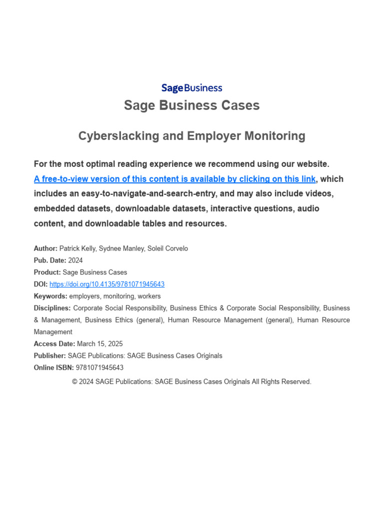 cyberslacking-and-employer-monitoring | PDF | Justice | Crime & Violence