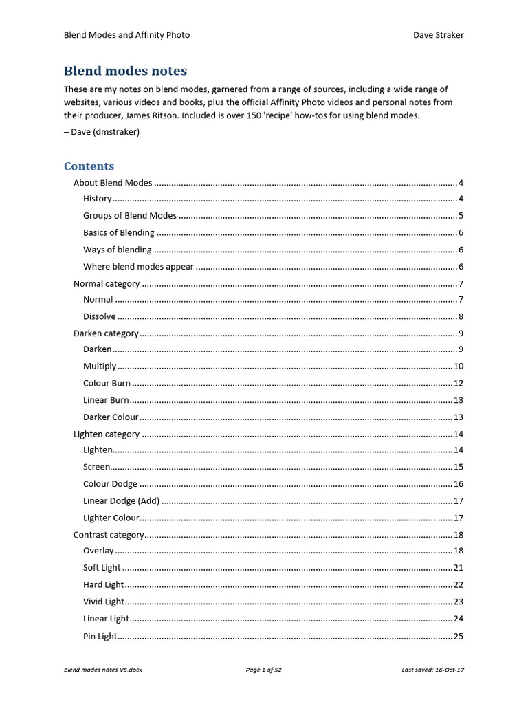 Blend modes notes V5 | PDF | Artistic Techniques | Imaging
