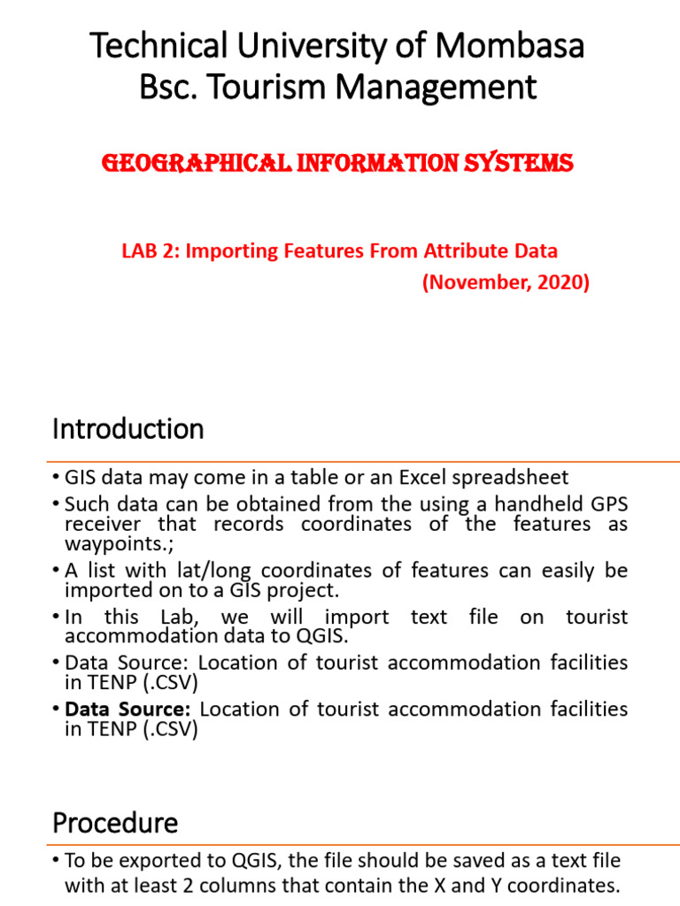 Importing Vector Features From Attribute Data | PDF