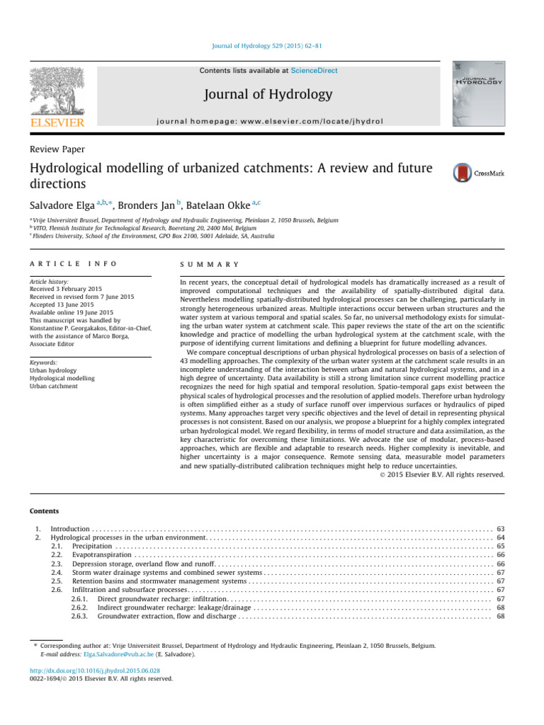 Review of Hydrological Models For Urban Catchments | PDF | Hydrology ...