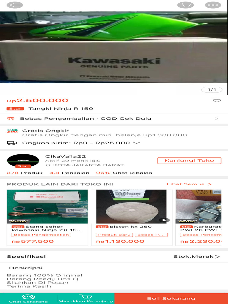 Jual Tangki Ninja R 150 Shopee Indonesia | PDF