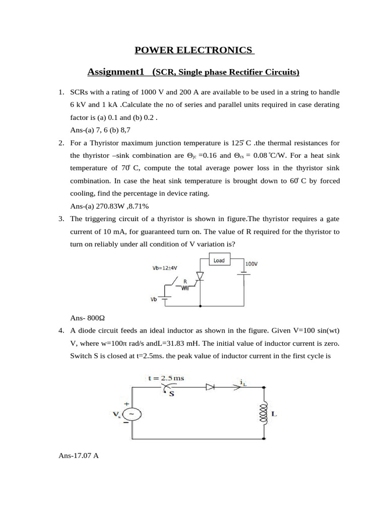 Power Electronics: SCR & Rectifier Analysis | PDF | Rectifier | Power ...