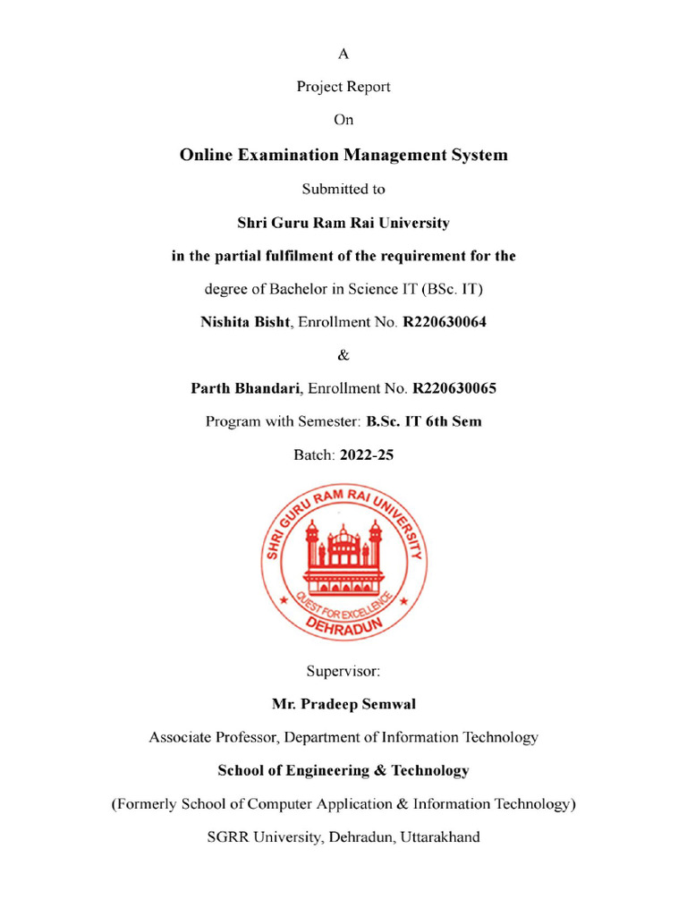Online Examination Management System | PDF