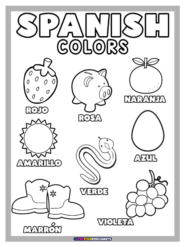 Spanish Colors Chart BW | PDF