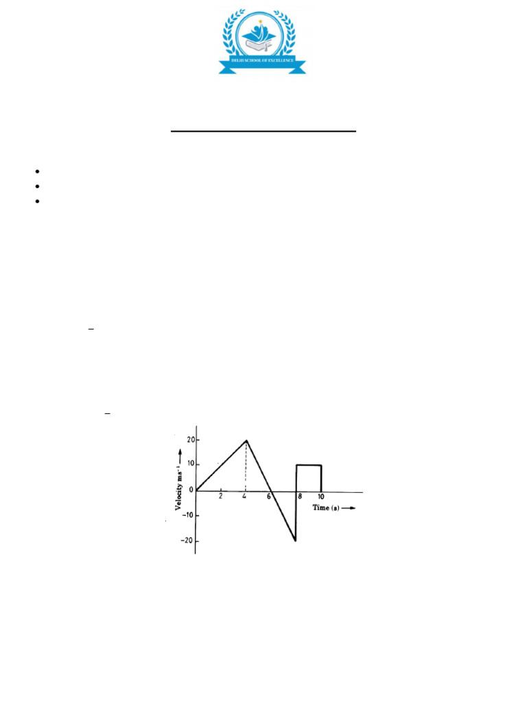 Ch1 Assignment Motion in A Straight Line | PDF | Velocity | Speed