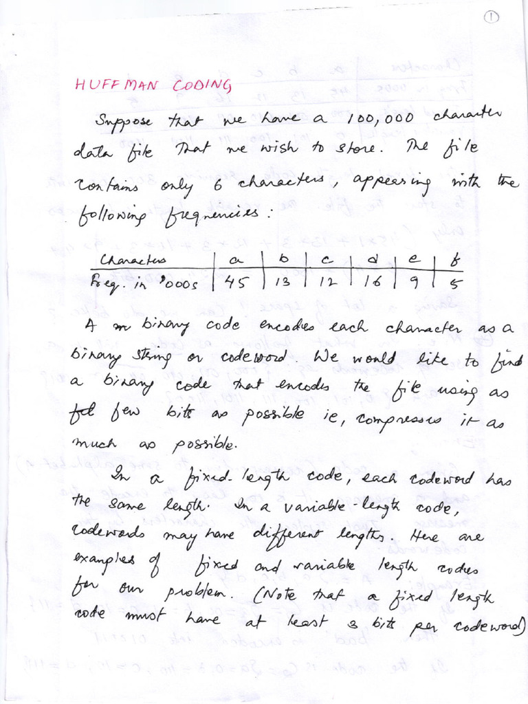 Greedy Approach Huffman Coding | PDF