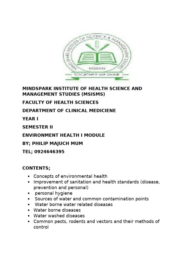 ENVIRONMENTAL HEALTH MODULE (Autosaved) - 1 | PDF | Sewage Treatment ...